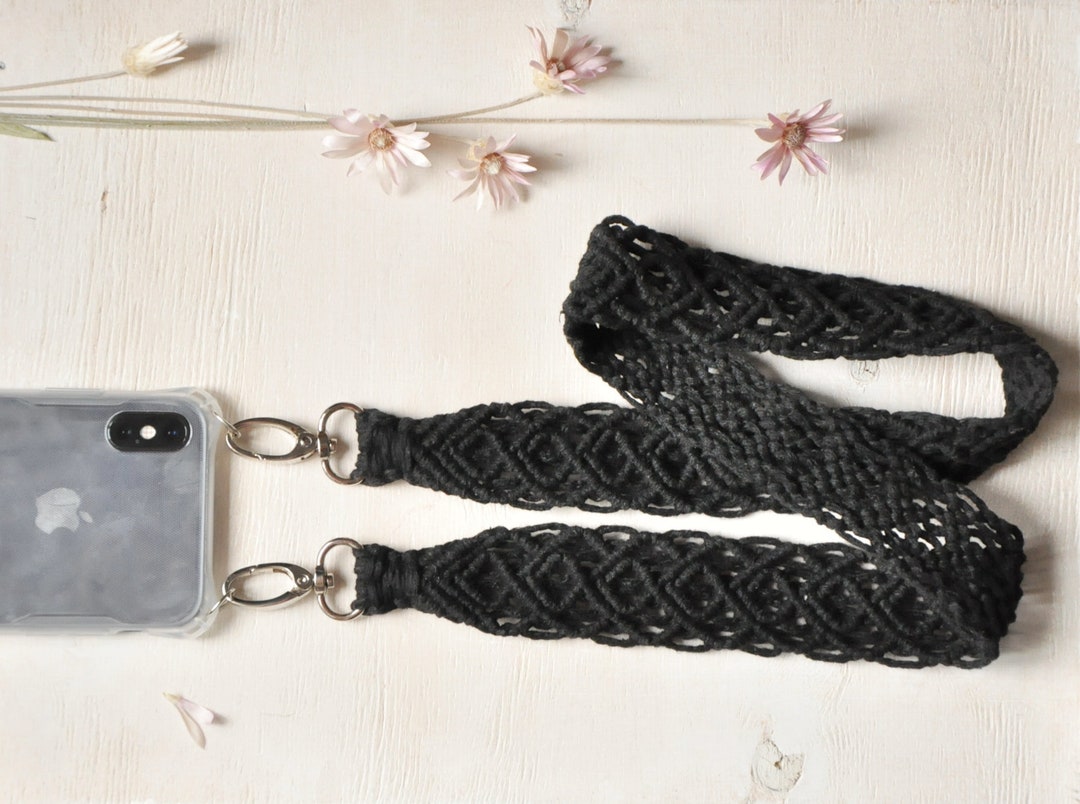 Macrame Cell Phone Strap Woven Natural Cotton Lanyard Phone Case Neck ...