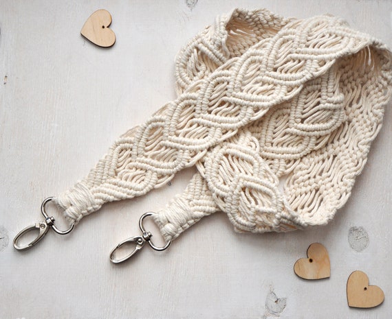 Personalized Macrame Strap Woven off White Cotton Camera Strap - Etsy