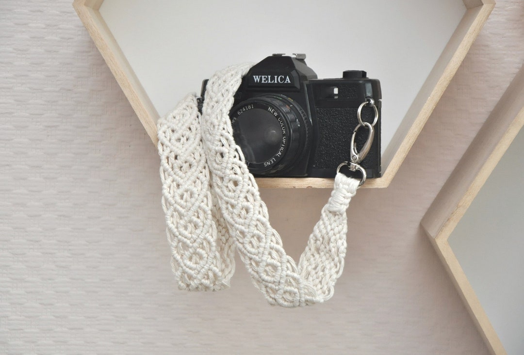 Macrame off White Camera Strap Woven Natural Cotton Rope - Etsy