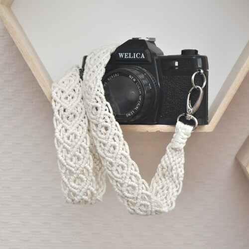 Macrame off White Camera Strap Woven Natural Cotton Rope - Etsy