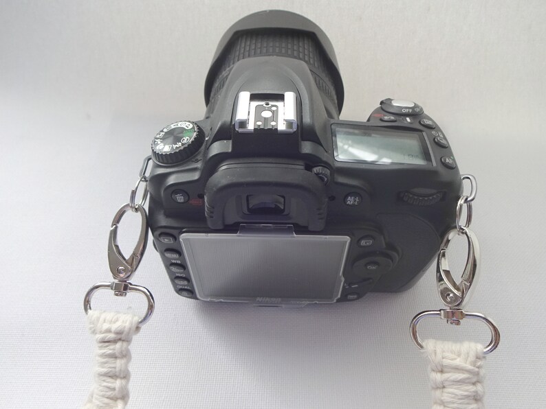 Macrame off white camera strap Woven natural cotton cord | Etsy