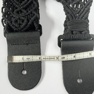 Guitar Strap Macrame Black Cotton Strap for Acoustic Guitar Woven ...