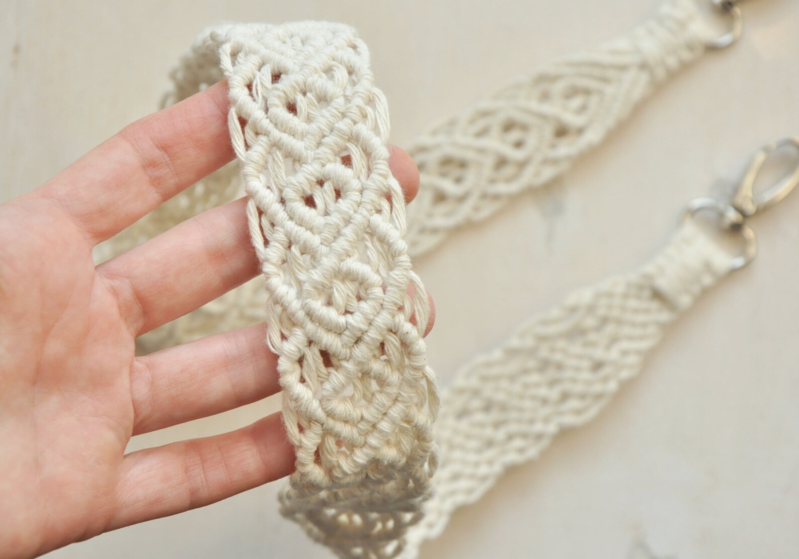 Macrame off White Camera Strap Woven Natural Cotton Rope - Etsy