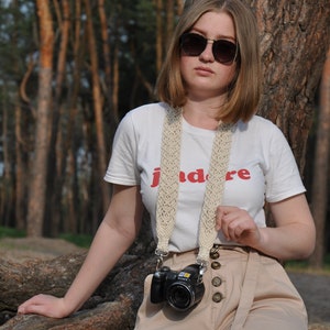 Personalized Macrame Cotton Strap Woven off White Camera Strap ...