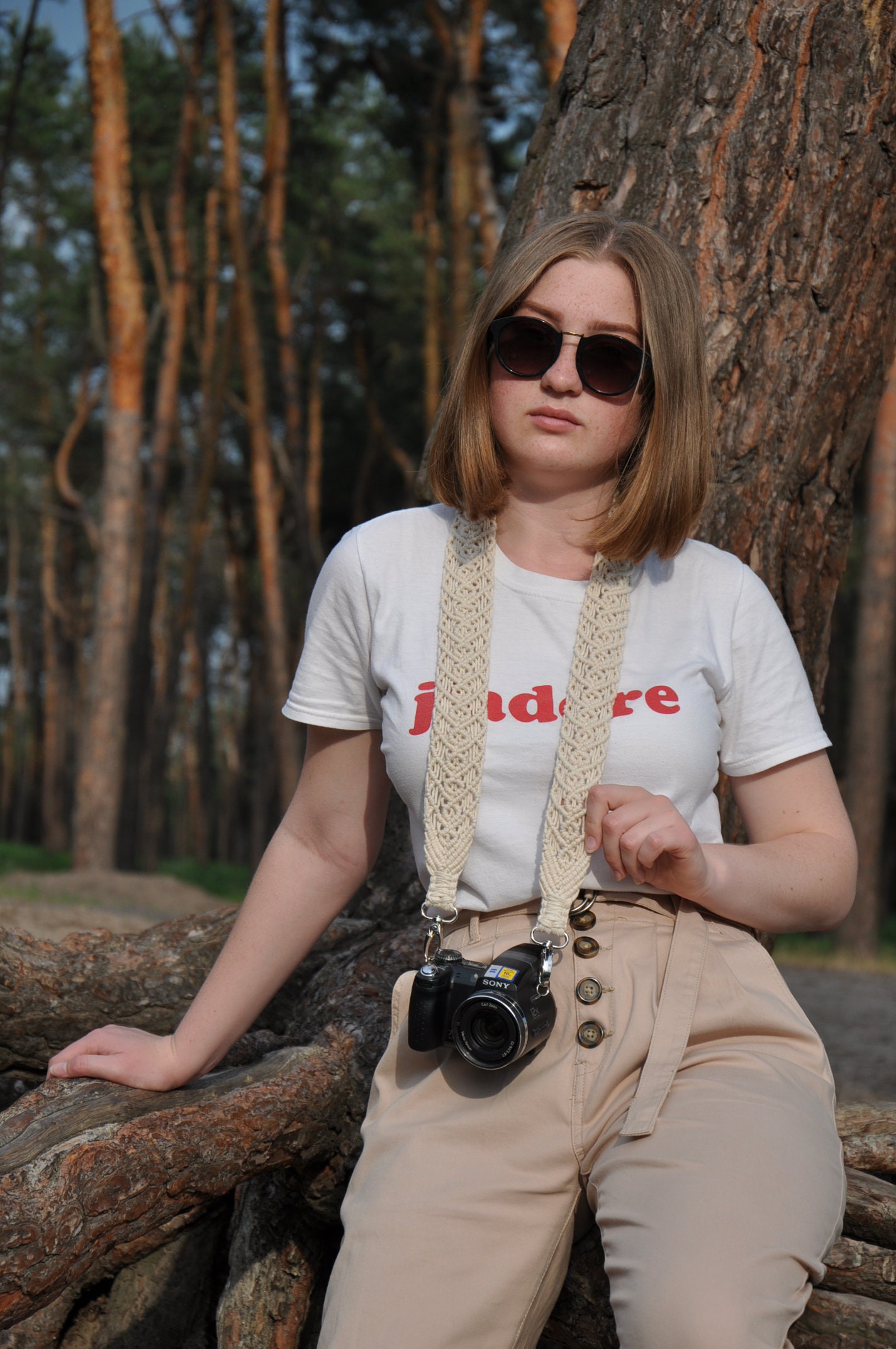 Personalized Macrame Cotton Strap Woven off White Camera Strap ...
