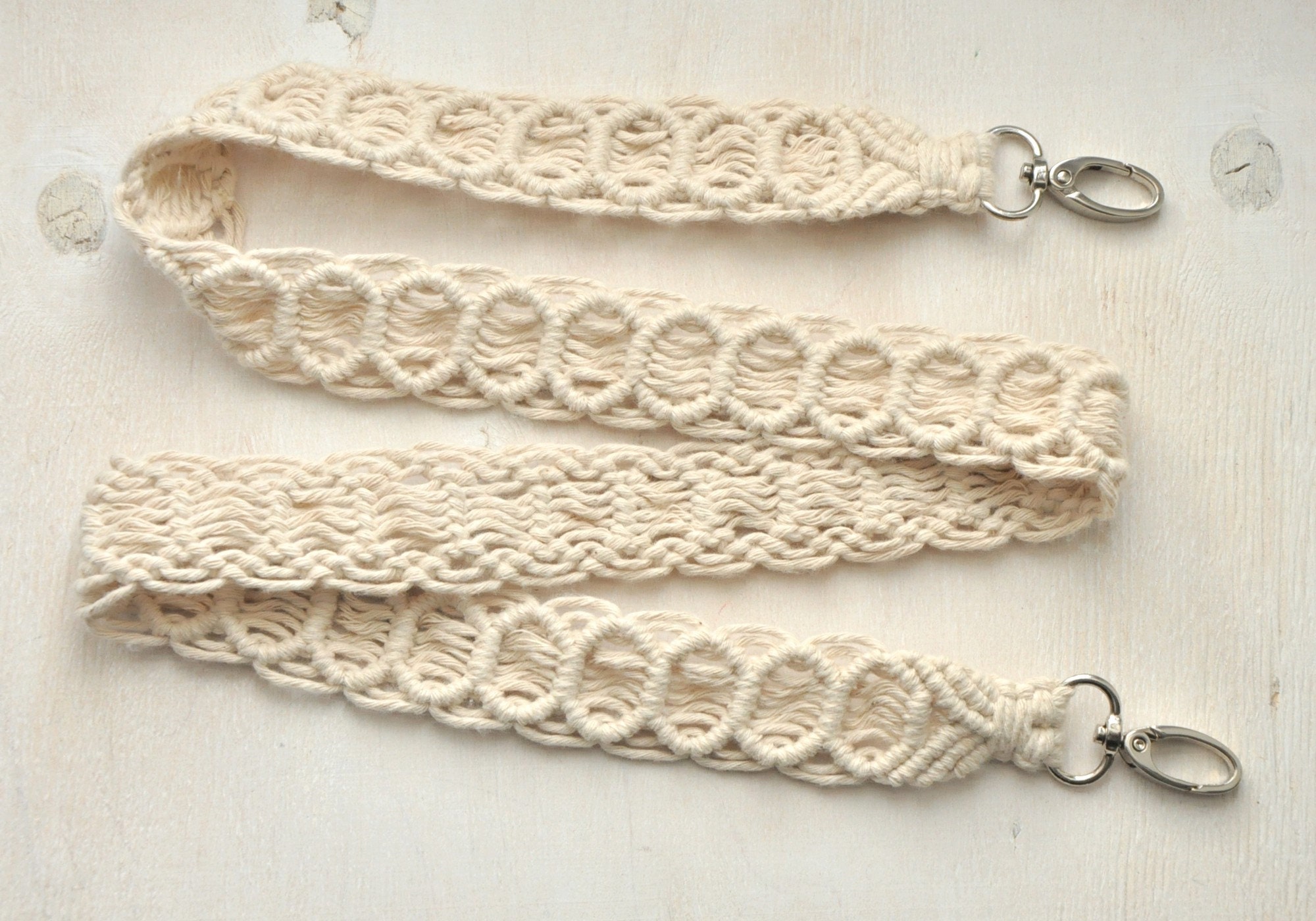 Macrame off white camera strap Woven natural cotton shoulder | Etsy