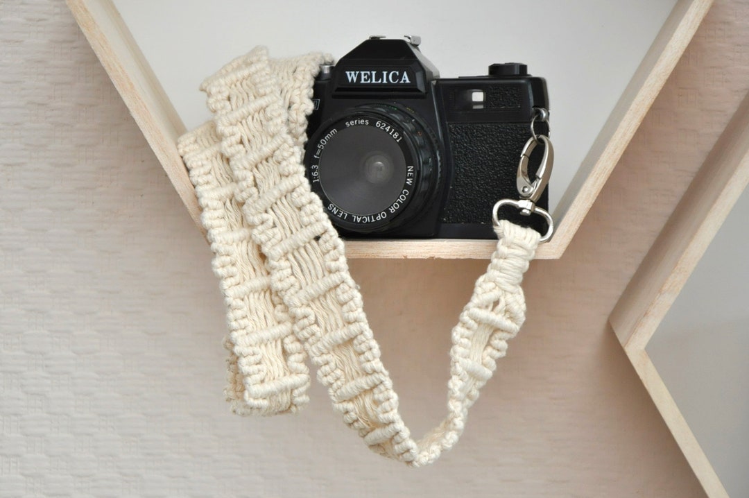 Macrame off White Camera Strap Woven Natural Cotton Cord Shoulder Strap ...