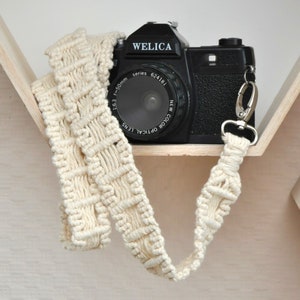 Macrame off White Camera Strap Woven Natural Cotton Cord Shoulder Strap ...