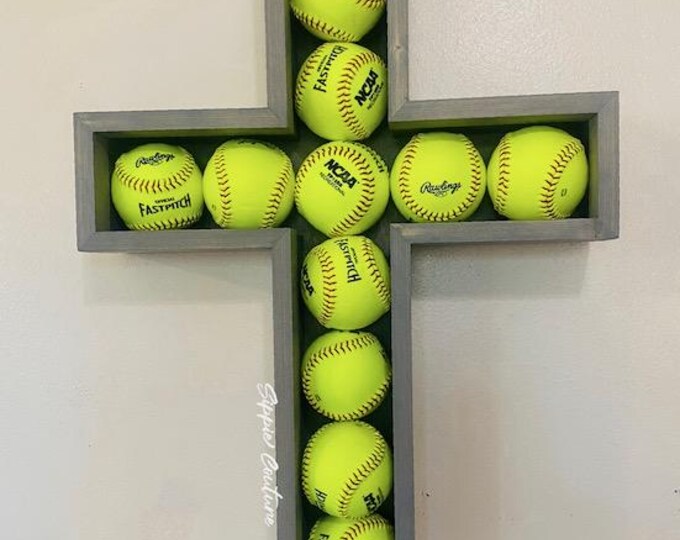 Shadow Box Softball Cross - Etsy