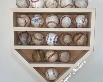 Vintage Wooden Baseball Softball Shelf Display for Bat, Ball and Jersey ...
