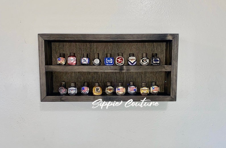 Two Tiered Shadow Box Championship Ring Display Case - Etsy
