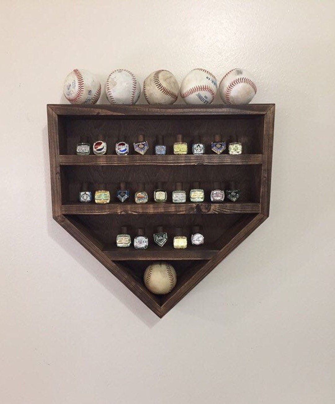 Baseball Championship Ring Display Trophy Case - Etsy