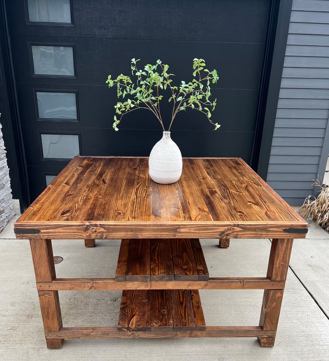 Square Table With Shelving - Etsy