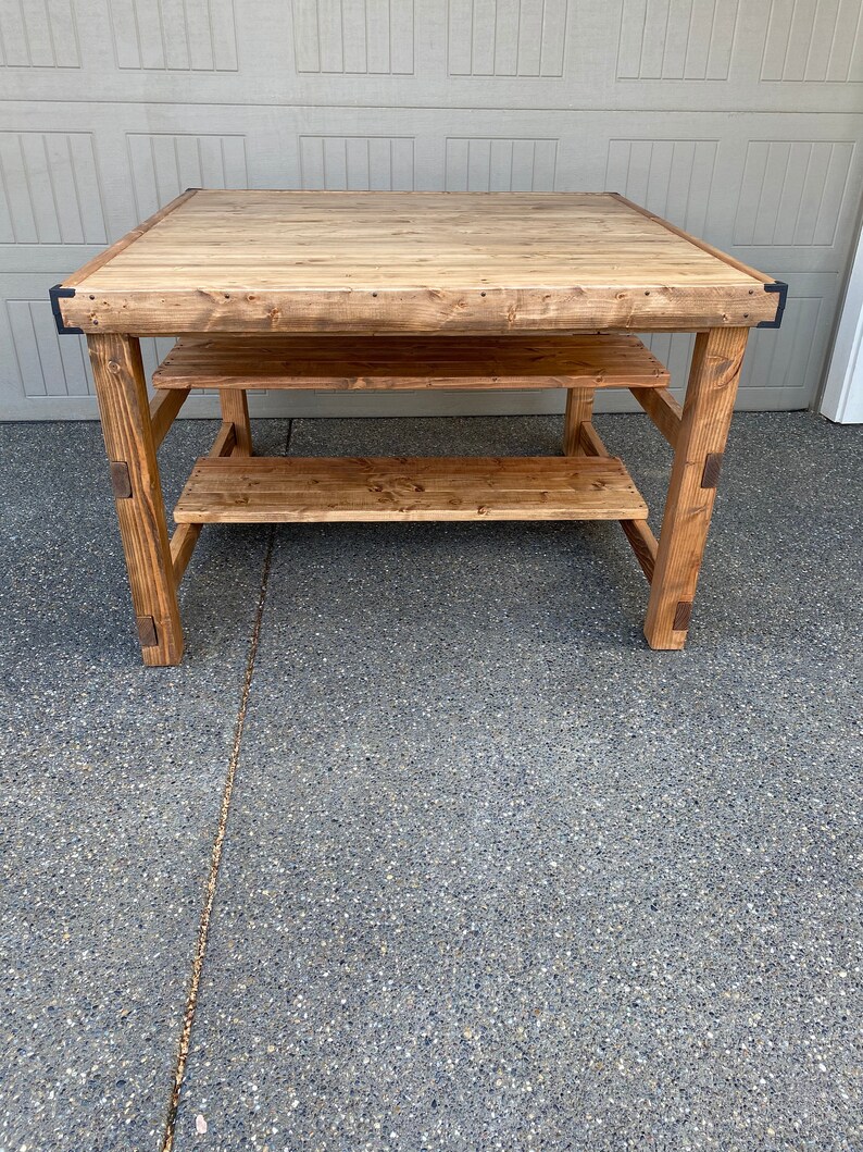 Square Table With Shelving - Etsy
