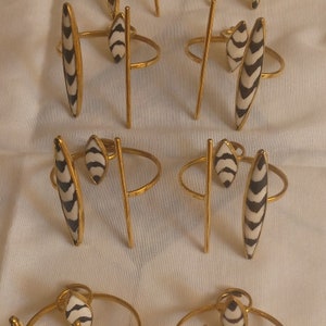 African Bone Cuffs With Matching Rings, Gift Jewellery - Etsy