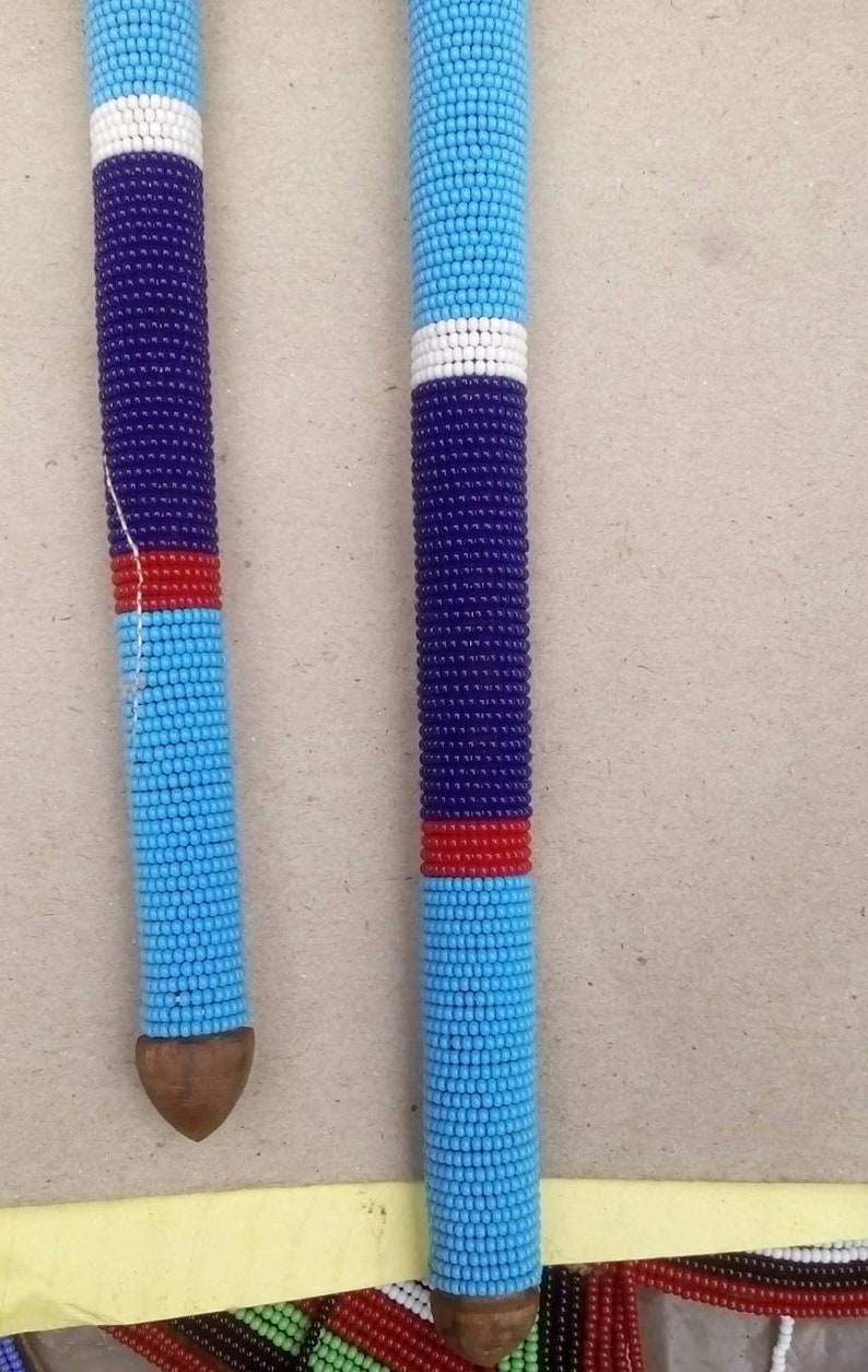 Maasai Beads Rungu, Men Wood Stick, Beaded Stick - Etsy