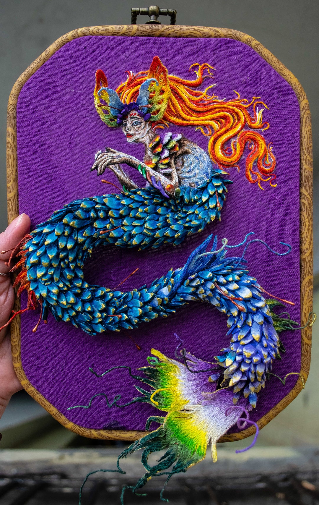 Water Sprite Hand Embroidery Hoop; Mythological Creature; Folklore Art ...