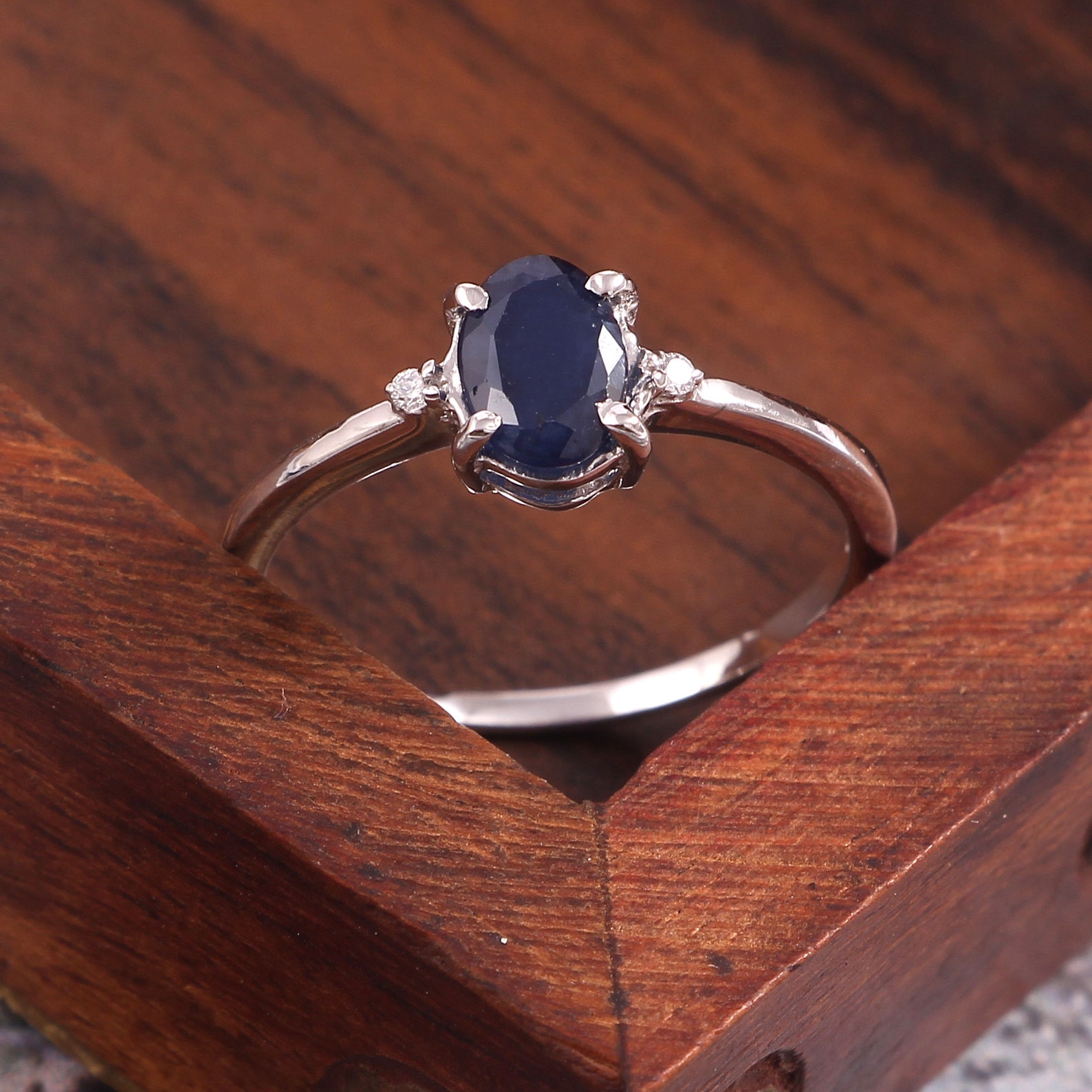 Gemstone Ring 925 Sterling Silver Blue Sapphire Gemstone - Etsy