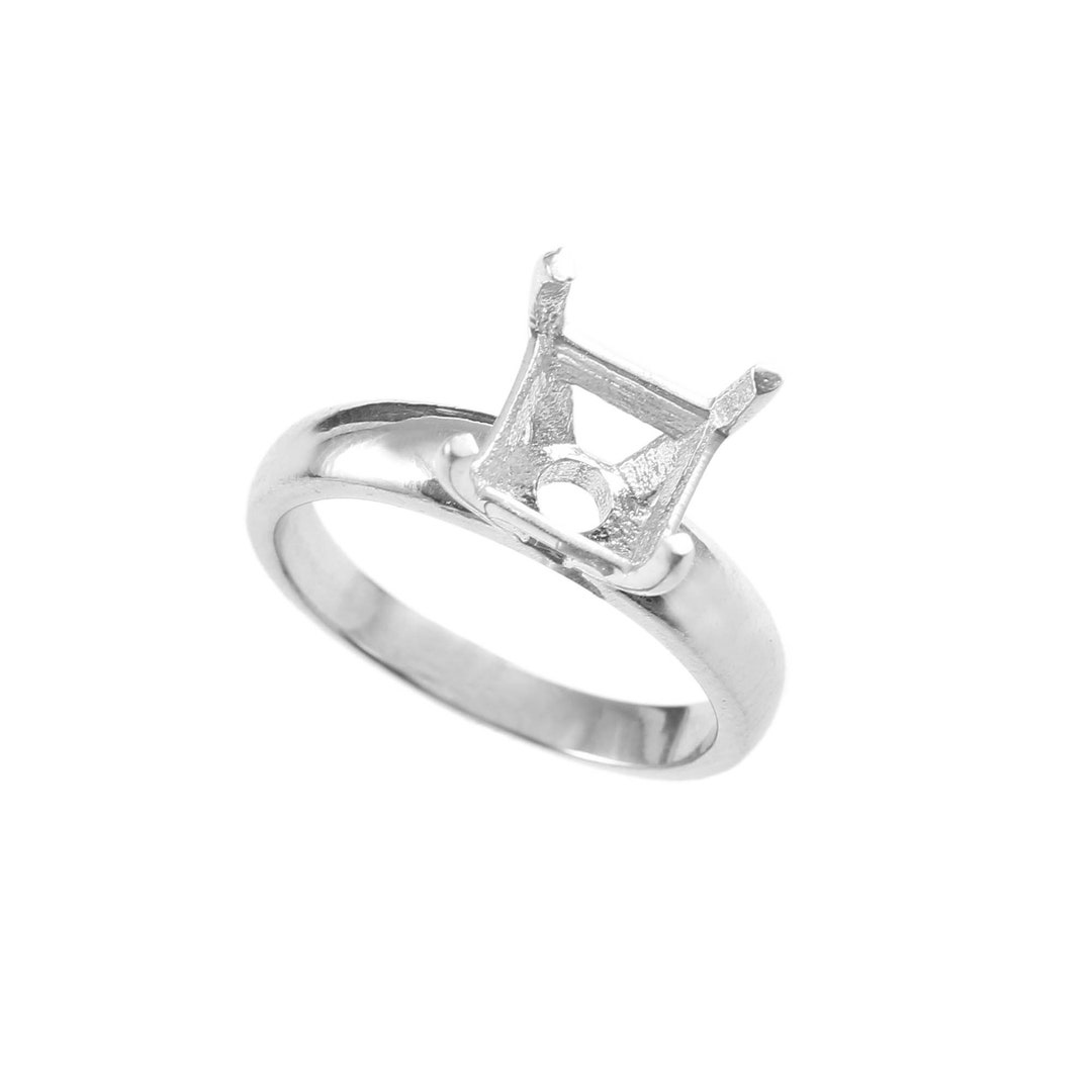Semi Mount Ring Stone Setting Size 8X8 MM Square Shape 925 - Etsy