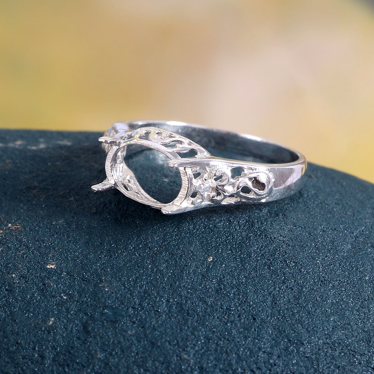 Semi Mount Ring Sterling Silver Jewelry Mount Ring Stone - Etsy