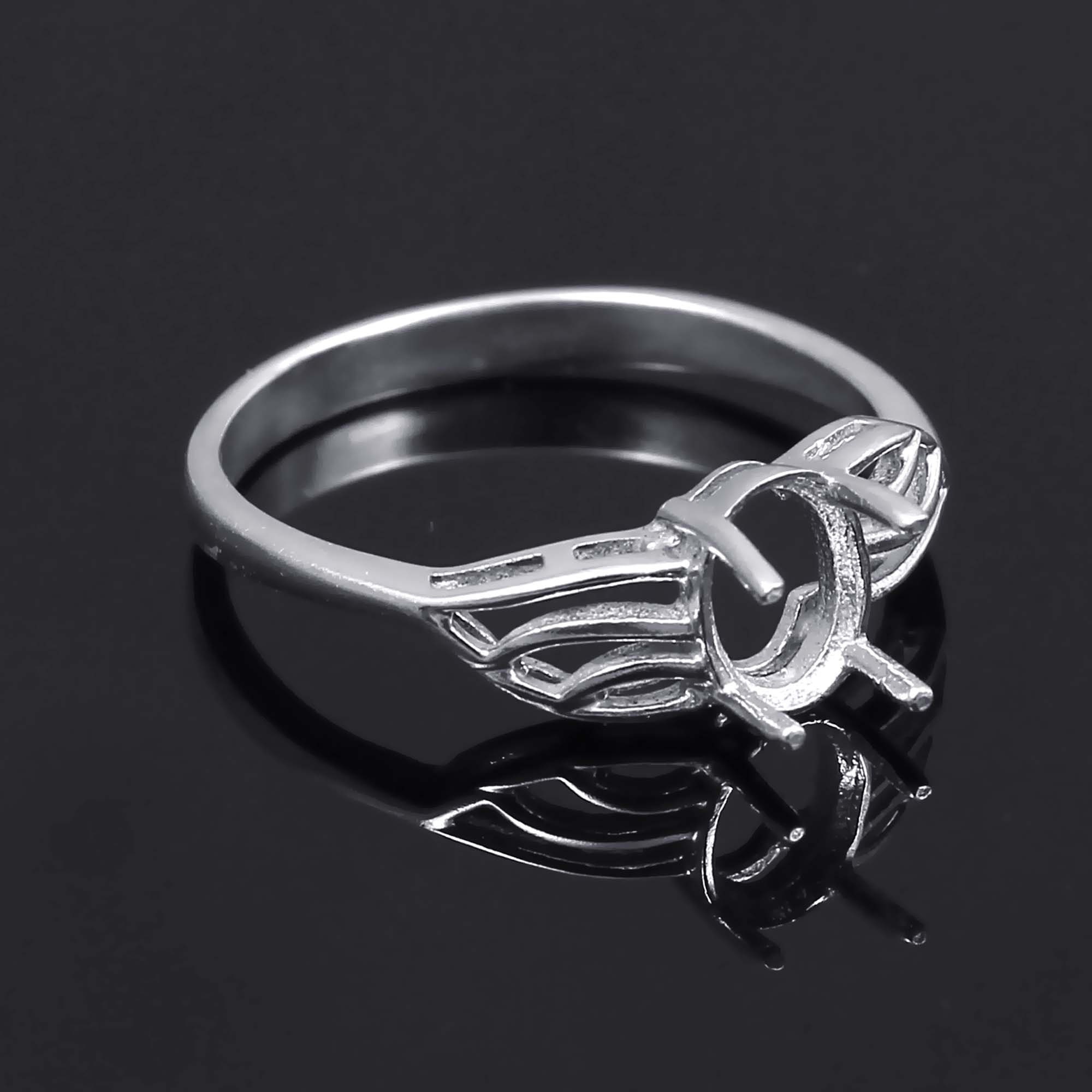 Semi Mount Ring, Setting Silver Ring, Oval Ring Setting, 7X5 MM Oval ...