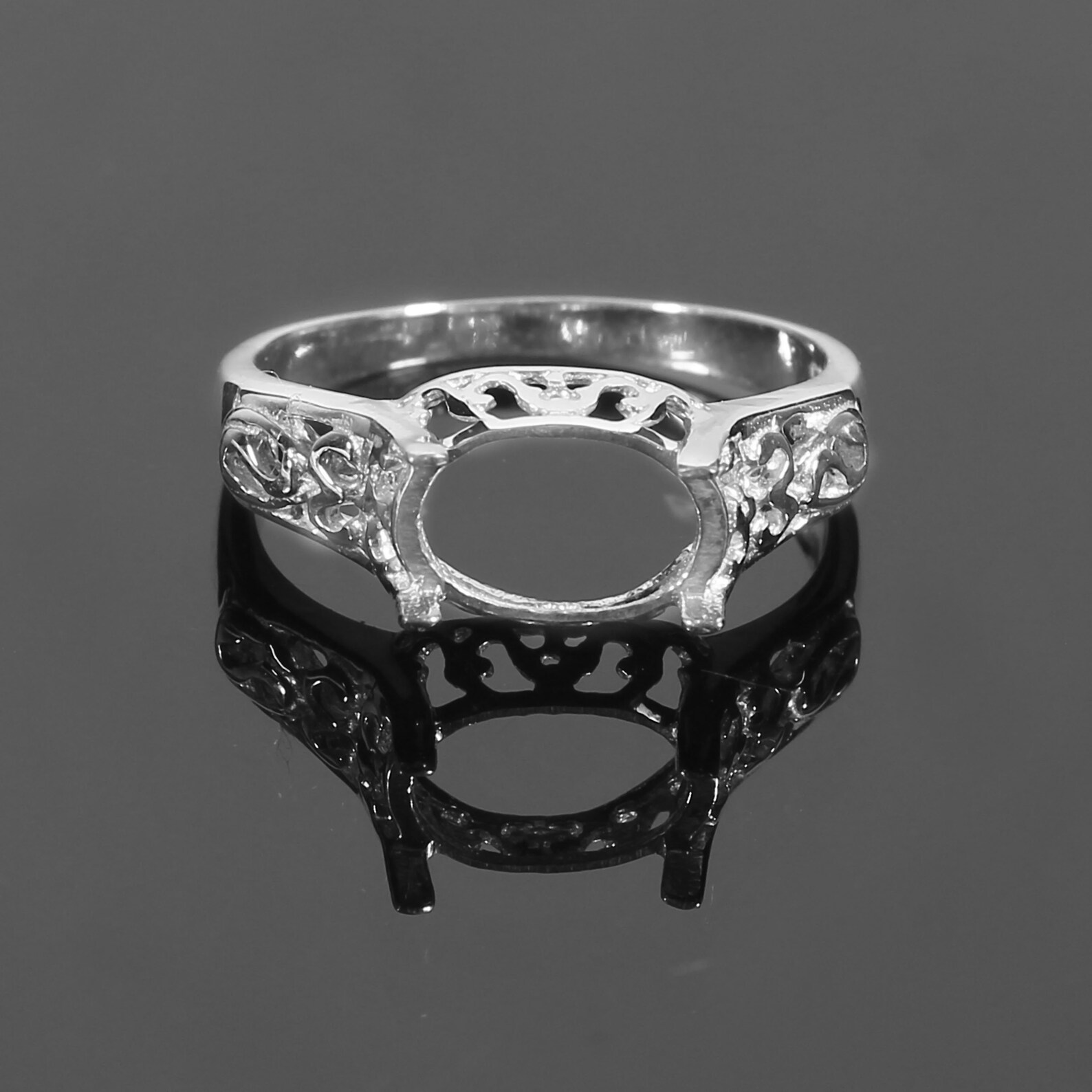 Semi Mount Ring Sterling Silver Jewelry Mount Ring Stone - Etsy