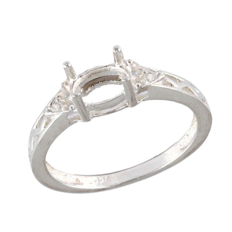 Ring 925 Sterling Silver Jewelry Ring Prom Setting 6X4 7X5 - Etsy