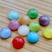 48 Handmade Glass Stones 6mm Round Cabochon Pink Blue Moonlight ...