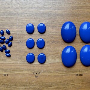 2-48 Cabochons Oval Lapis Dark Blue Blue 25x18 12x10 6x4 Handmade Glass ...