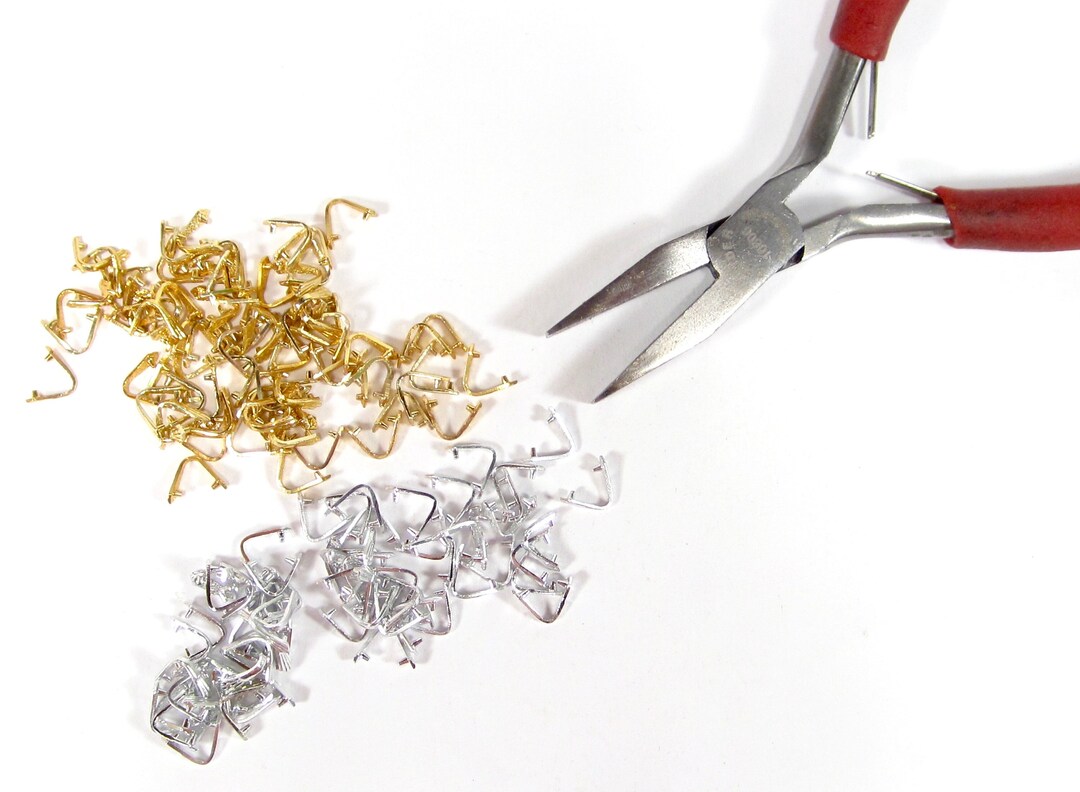 12 Gold Silver Loops Eyelets to Clamp DIY for Pendants Anodized ...