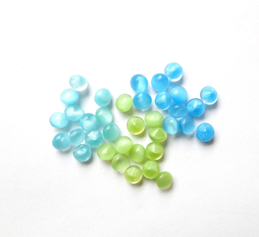 60 Gemstones Handmade Glass Stones SS20 Round Green Blue Moonlight ...