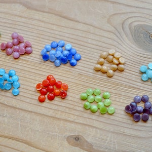 48 Handmade Glass Stones 6mm Round Cabochon Pink Blue Moonlight ...