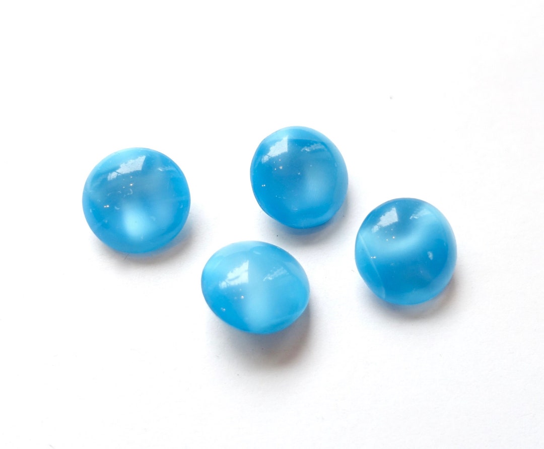 8 Gemstones SS50 Blue Aqua Opaque 12mm Handmade Glass Stones Round ...