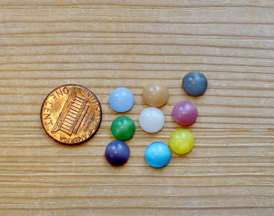 24 Handmade Glass Stones 8mm Round Cabochon Pink Blue Moonlight ...