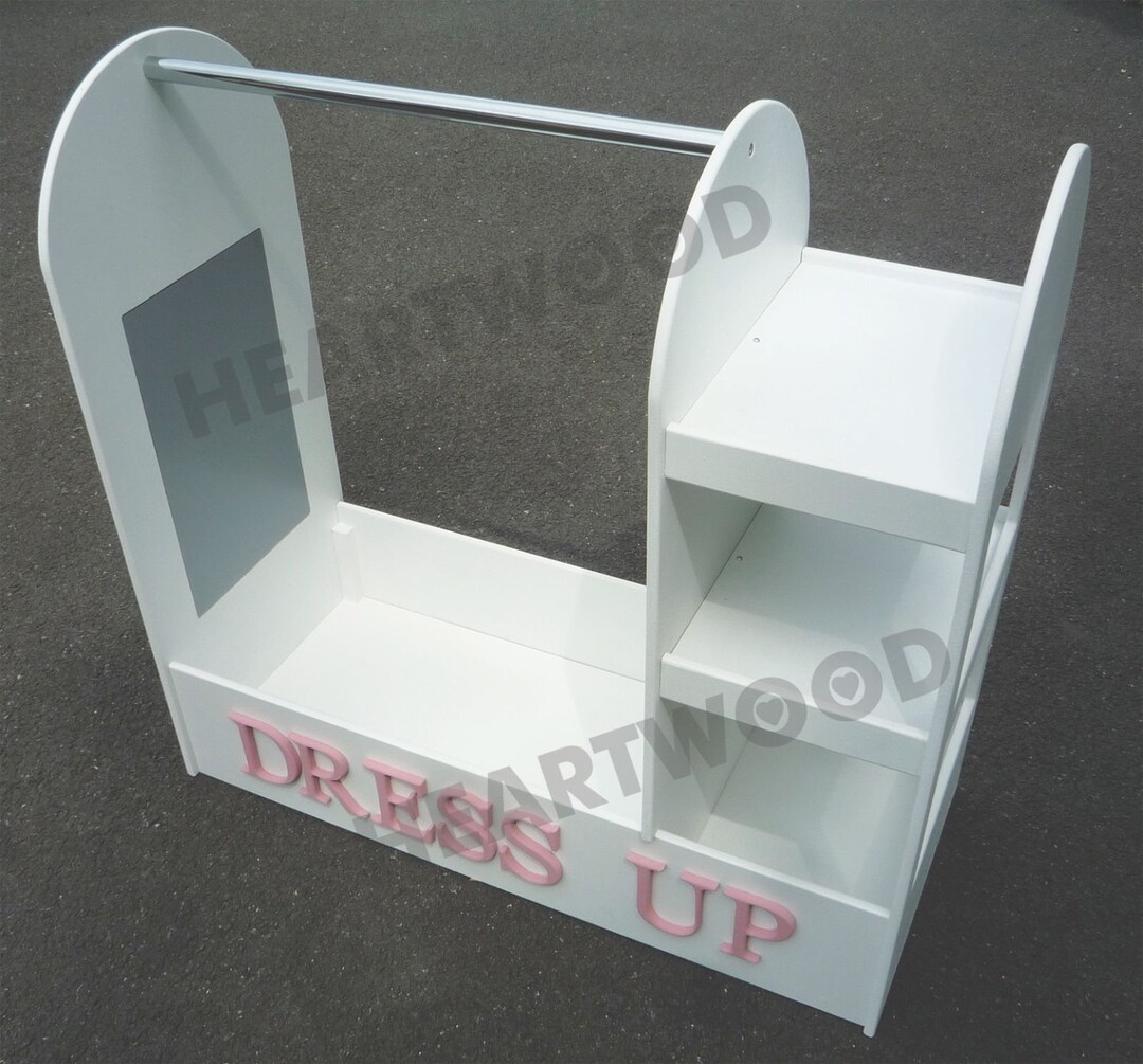 Dressing up Stand/hanging Rail/painted White 700mm High/bookcase/8 Free ...