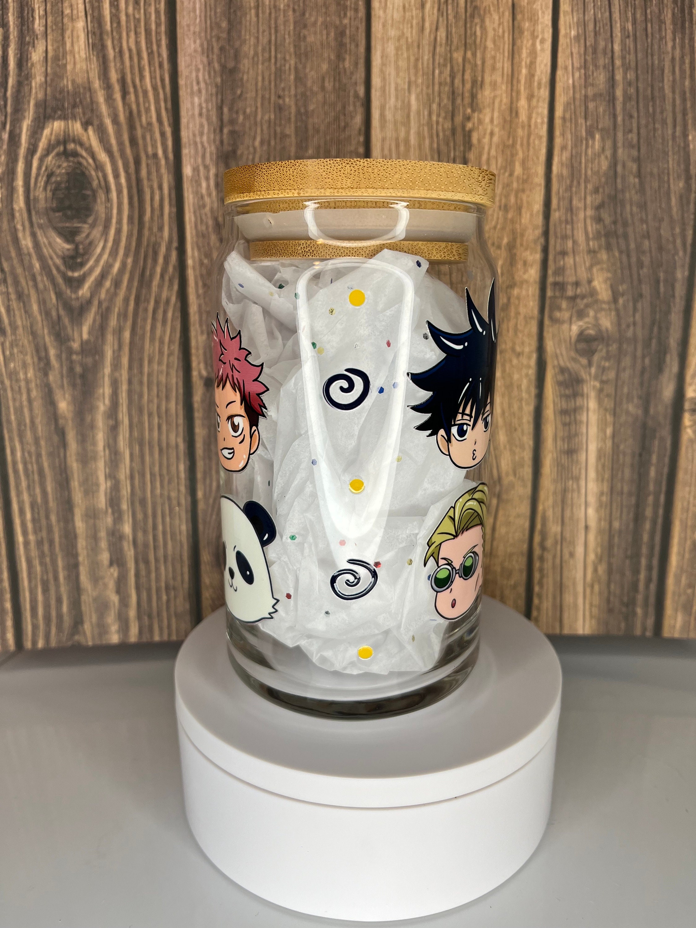 Glass Can Cup Drinking Glass Anime Cup Anime Lover Glass Cups Glasses ...
