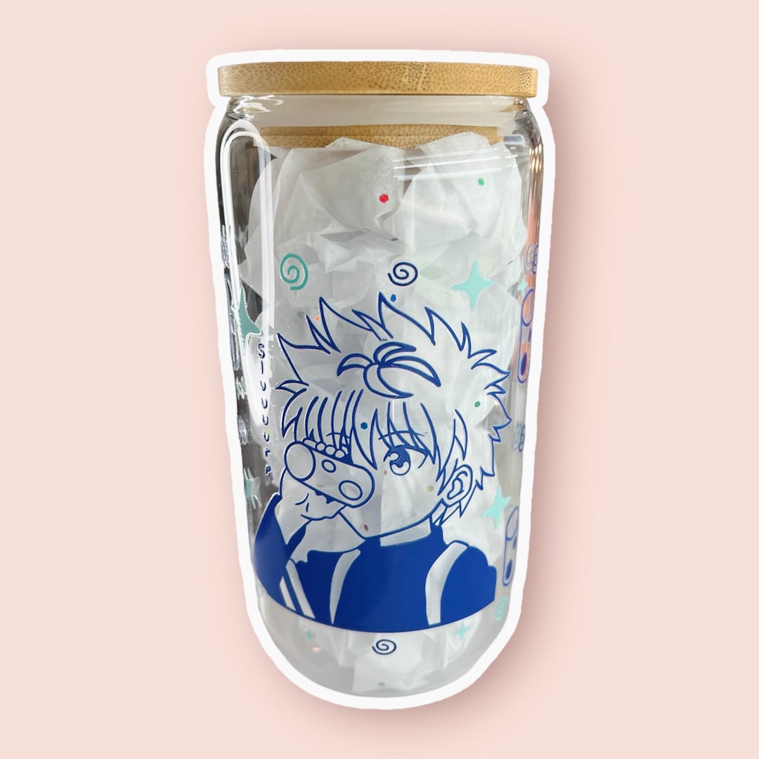 Glass Can With Straw Anime Theme Anime Lover Gift for Anime Lover Gift ...