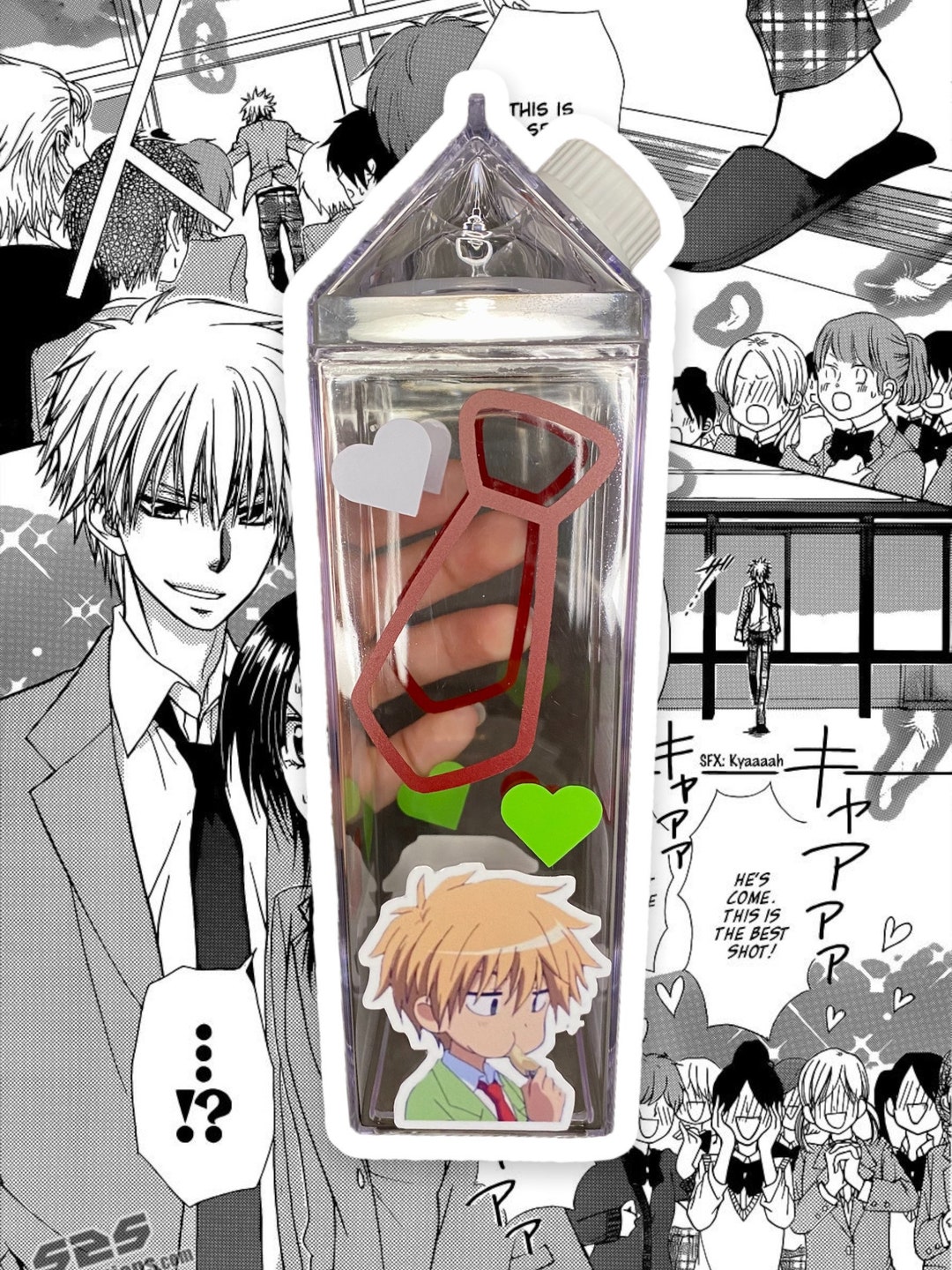 Custom Anime Decal Sticker Milk Carton Water Bottle Anime Water Bottle ...