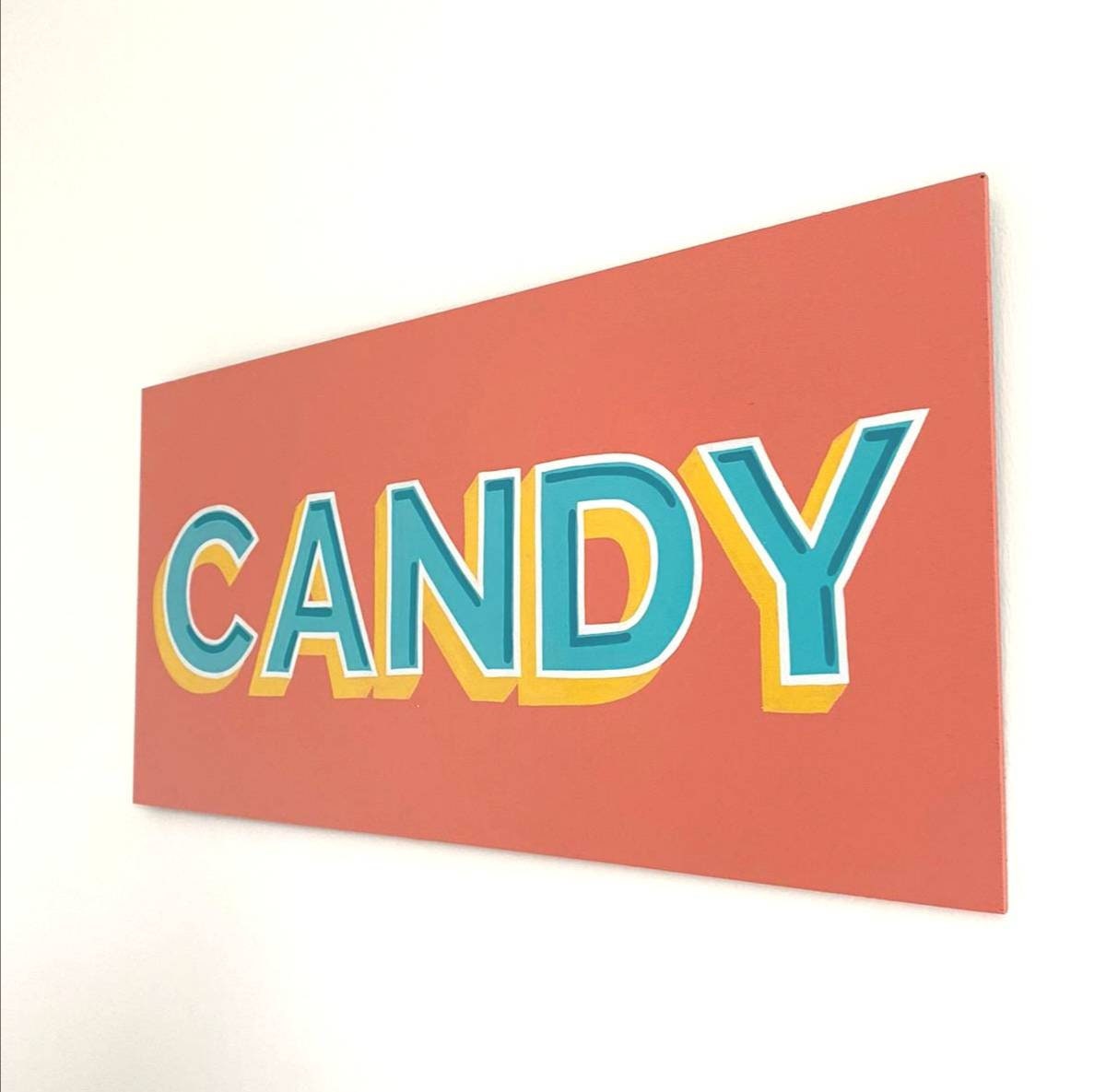 Hand Painted Wooden SIGN CANDY home decor Fairground | Etsy