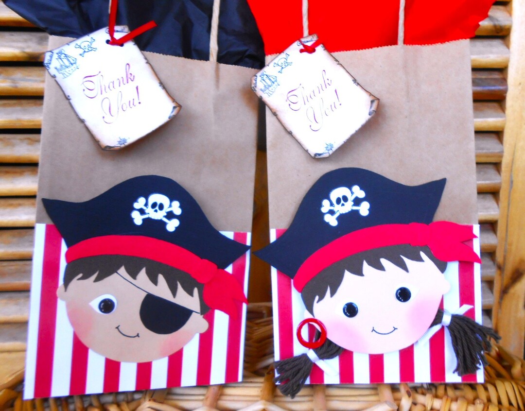 Favor Bags to Themed Pirates Party Set of 12. Pirates Themed Birthday ...