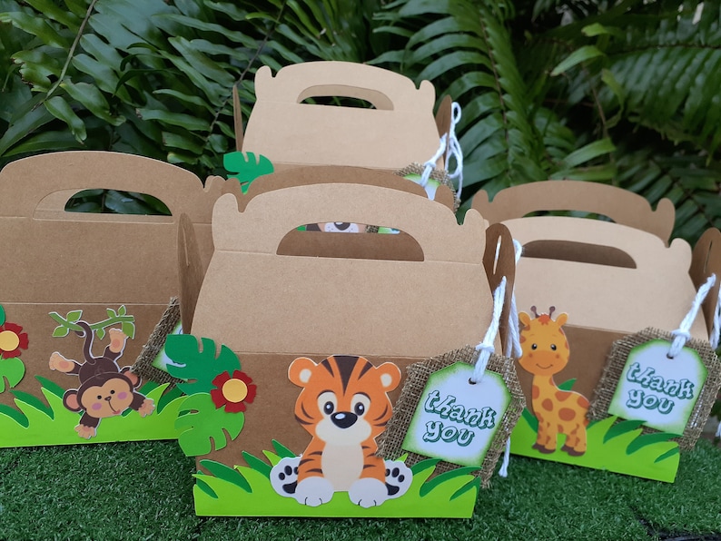 Set of 12 Favor Boxes to Safari Themed Birthday Party. - Etsy