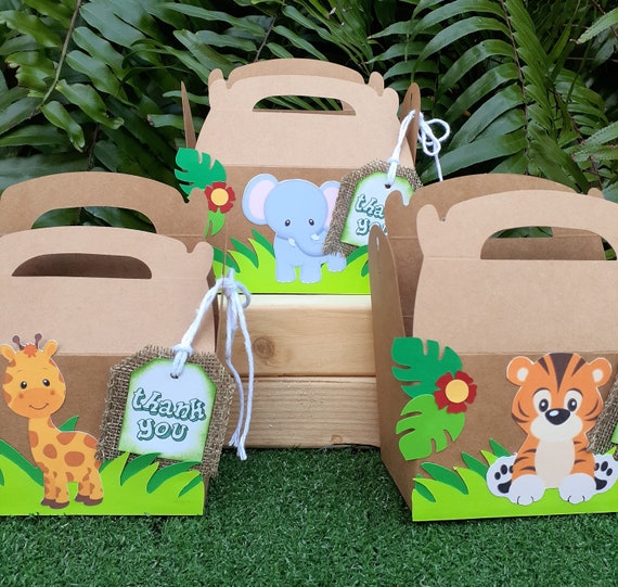 Set of 12 Favor Boxes to Safari Themed Birthday Party. - Etsy