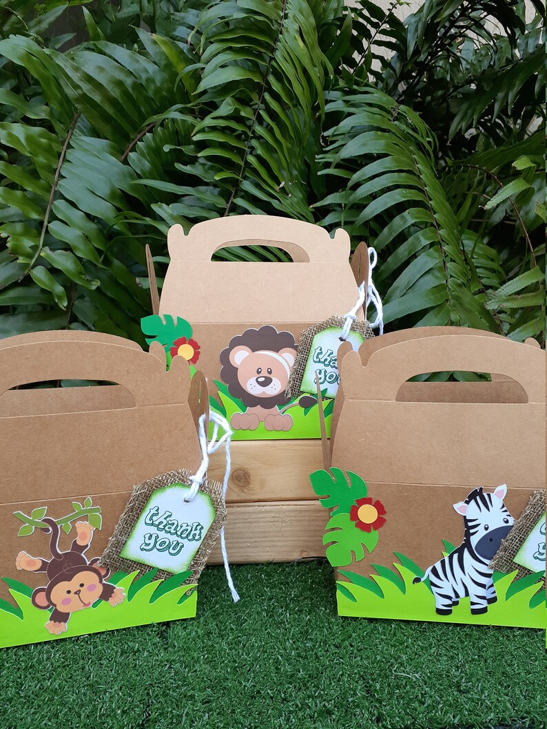 Set of 12 Favor Boxes to Safari Themed Birthday Party. - Etsy