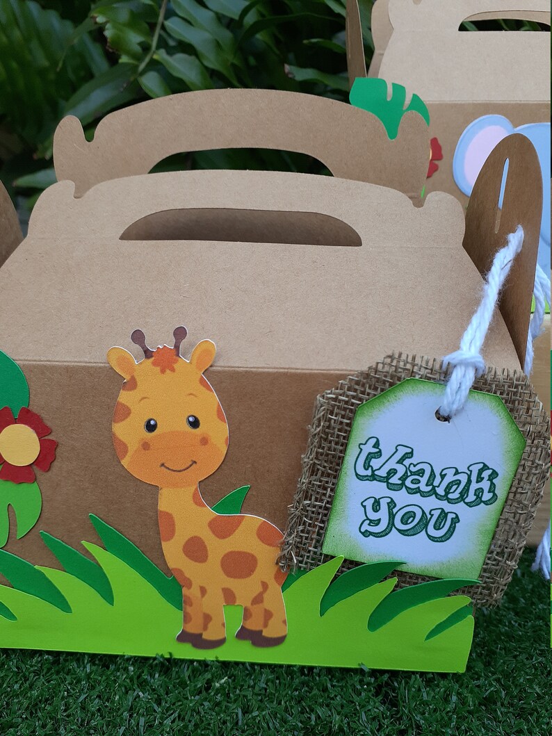 Set of 12 Favor Boxes to Safari Themed Birthday Party. - Etsy