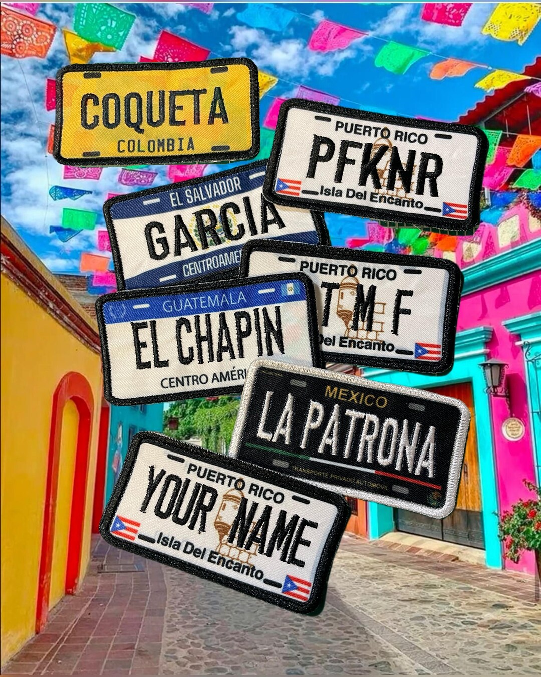 Personalized Transit Plate Patches, Various Countries, Puerto Rico ...