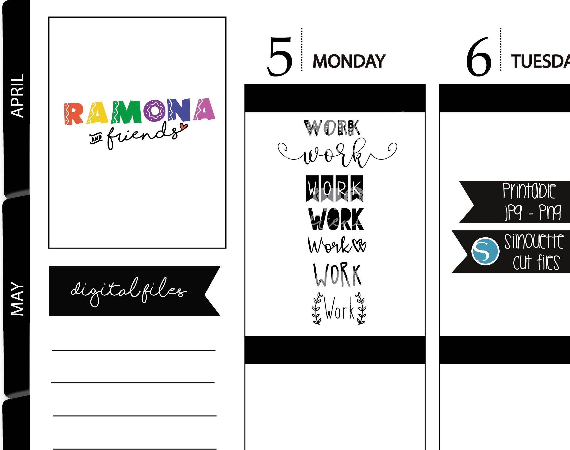 Work stickers/Typography stickers/Planner Stickers/Hand | Etsy