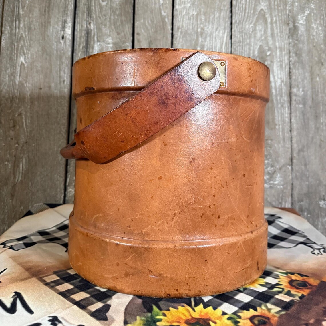 1800s Antique Leather Artillery Bucket With Coat of Arms - Etsy