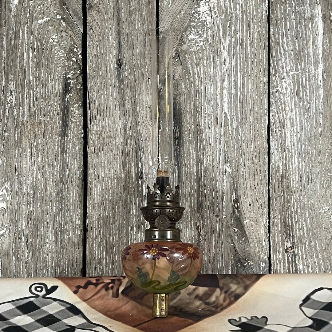 18th Century Victorian Hand-painted Peg Oil Lamp - Etsy