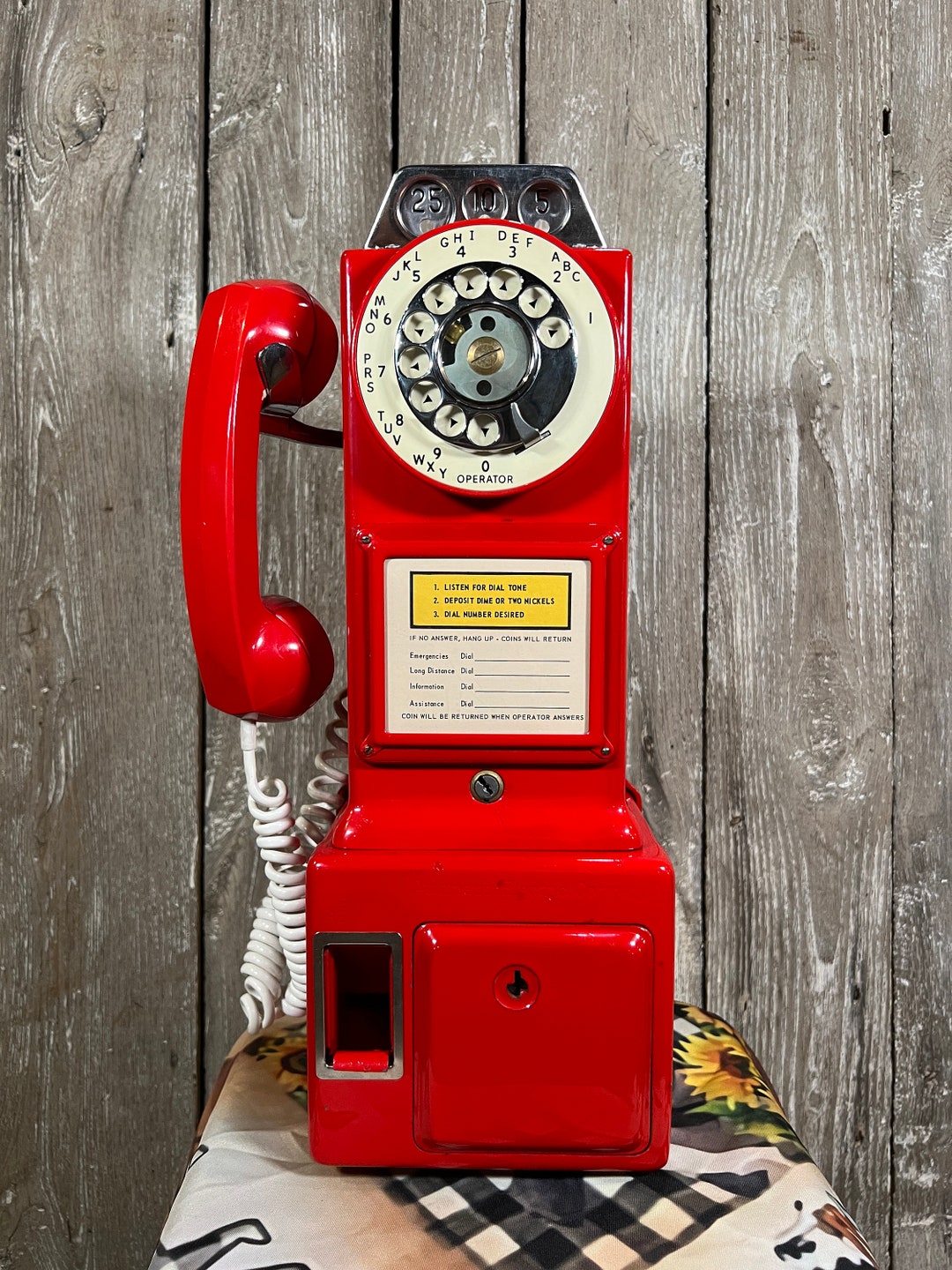 Vintage Automatic Electric 3-slot Rotary Dial Pay Phone Model D-780707 ...