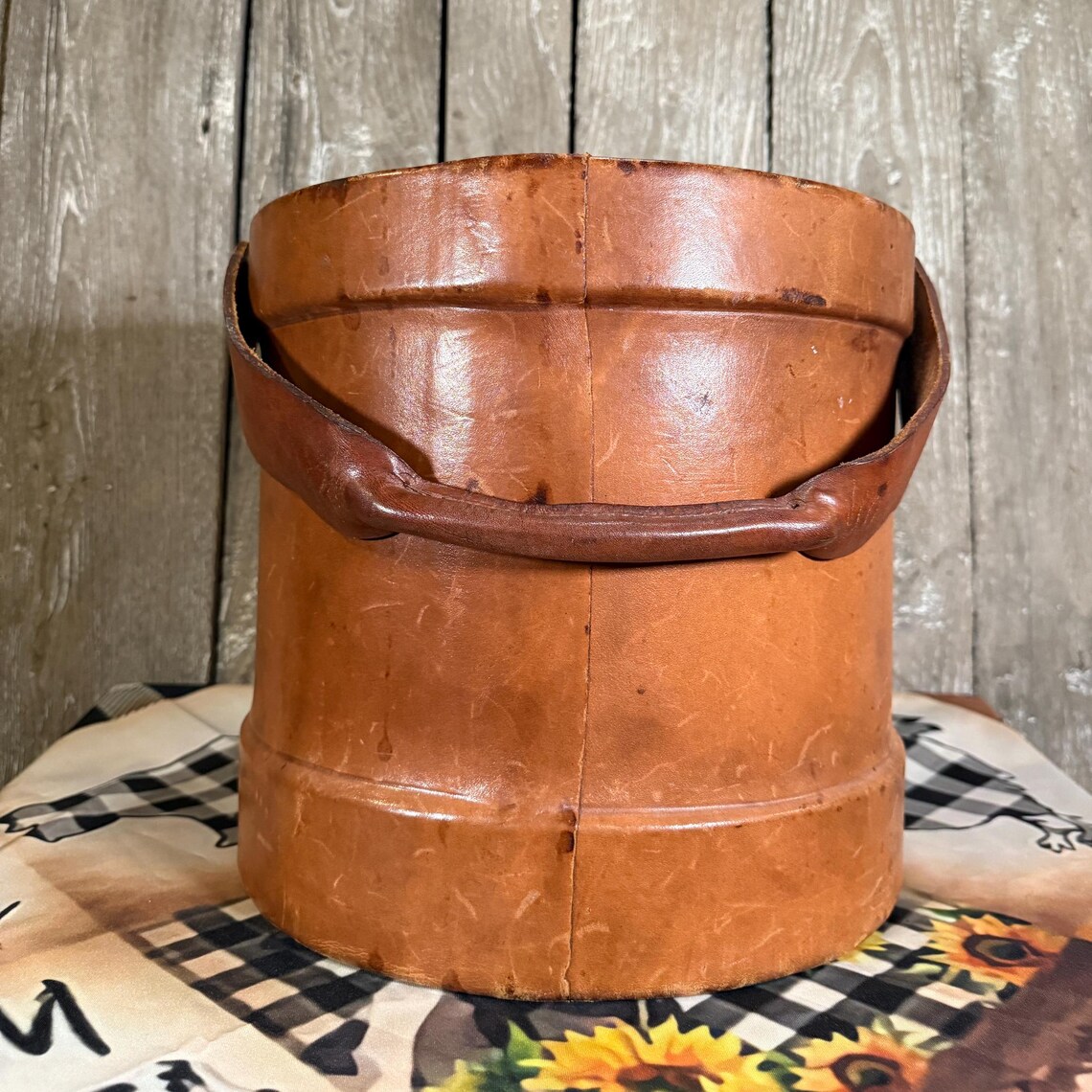 1800s Antique Leather Artillery Bucket With Coat of Arms - Etsy